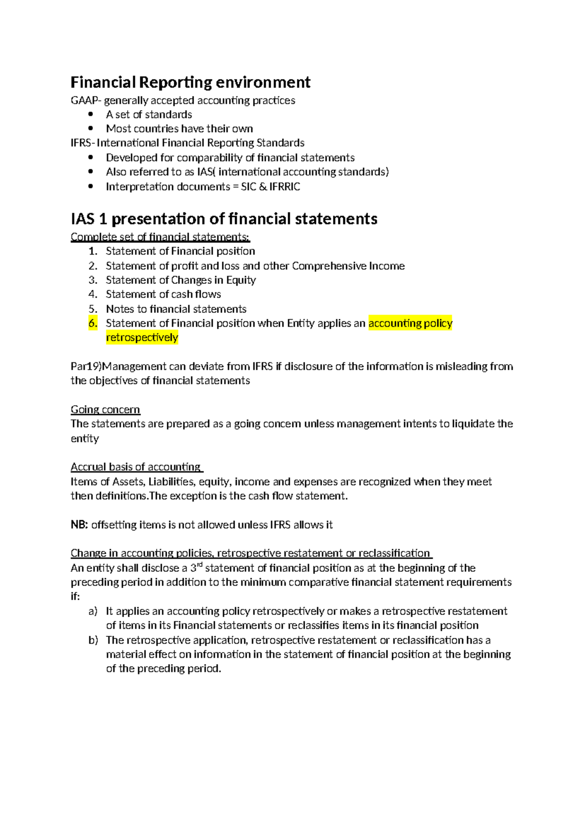 IAS 1 presentation of financial statements - Financial Reporting ...