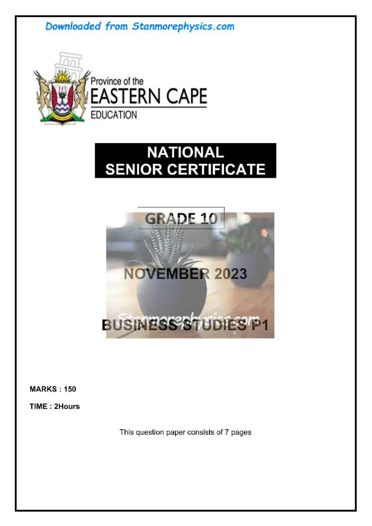 EC Business Studies Grade 10 Nov 2023 P1 & Memo Analysis and Insights ...