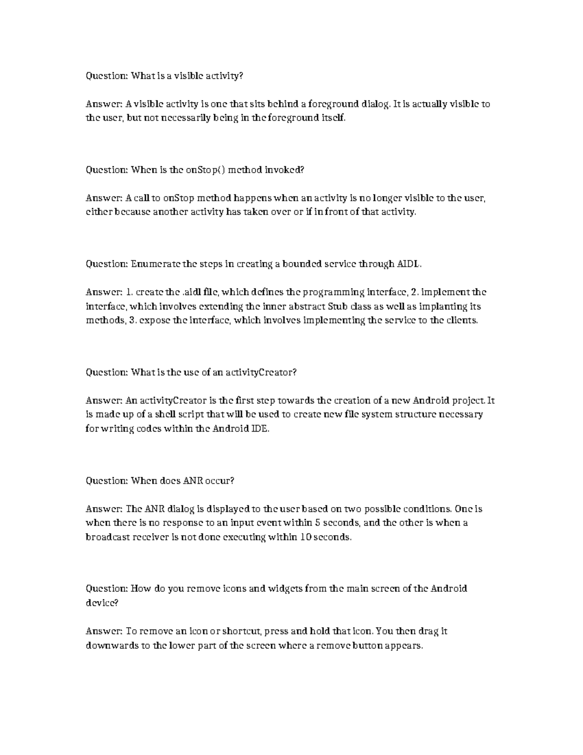 Android Development Concepts: Activities, Services, and ANR Explained ...