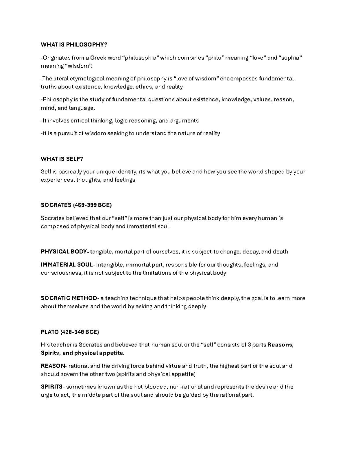 UTS PHIL 101 Chapter 1 Reviewer: Understanding Philosophy and Self - Studocu