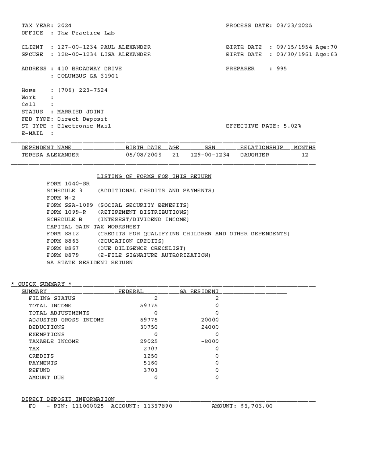 Module 3-1 Vita Taxslayer Practice Completed 03-23-2025 - TAX YEAR ...