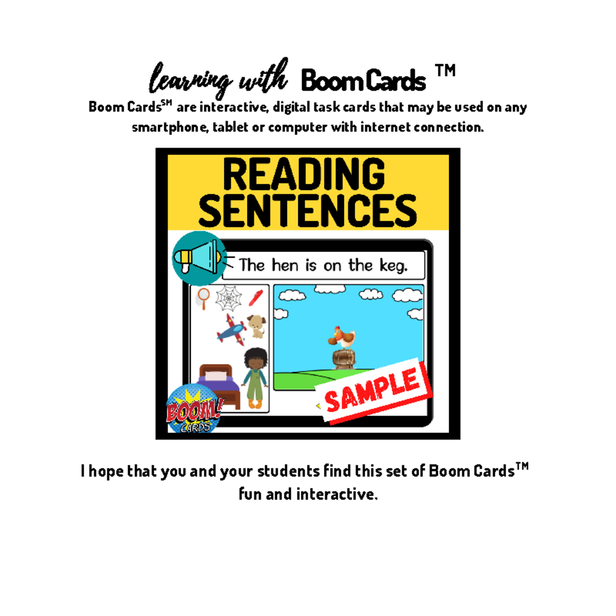 CVCWordsand CVCSentences Reading Comprehension-1 - Boom Cards are ...
