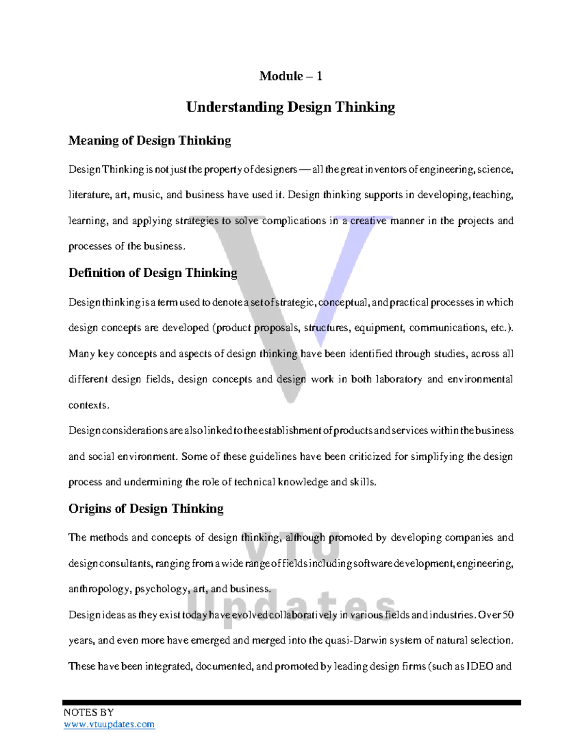 IDT Module 1: Key Concepts and Stages of Design Thinking - Studocu