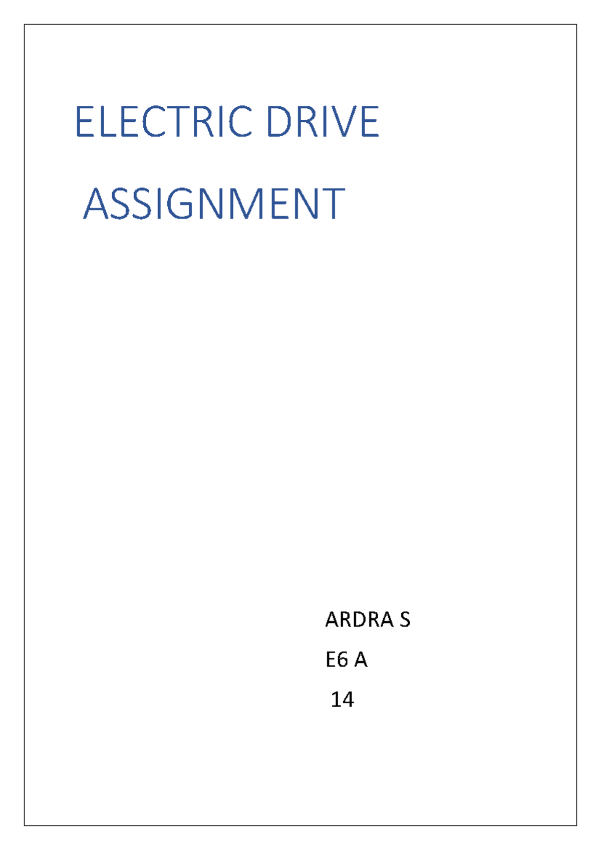 Electric Drive Assignment E6 A14: Chopper vs. Controller & AC Motors ...