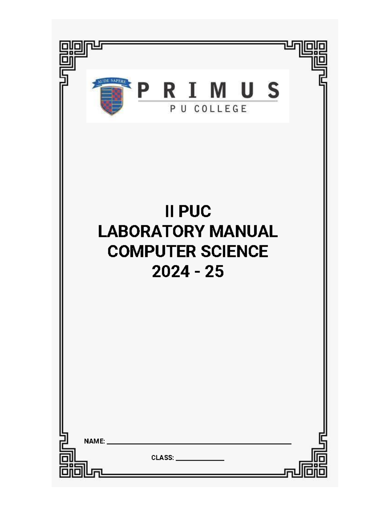 2nd PUC Computer Lab Manual - Practical Exercises 2024 - Studocu