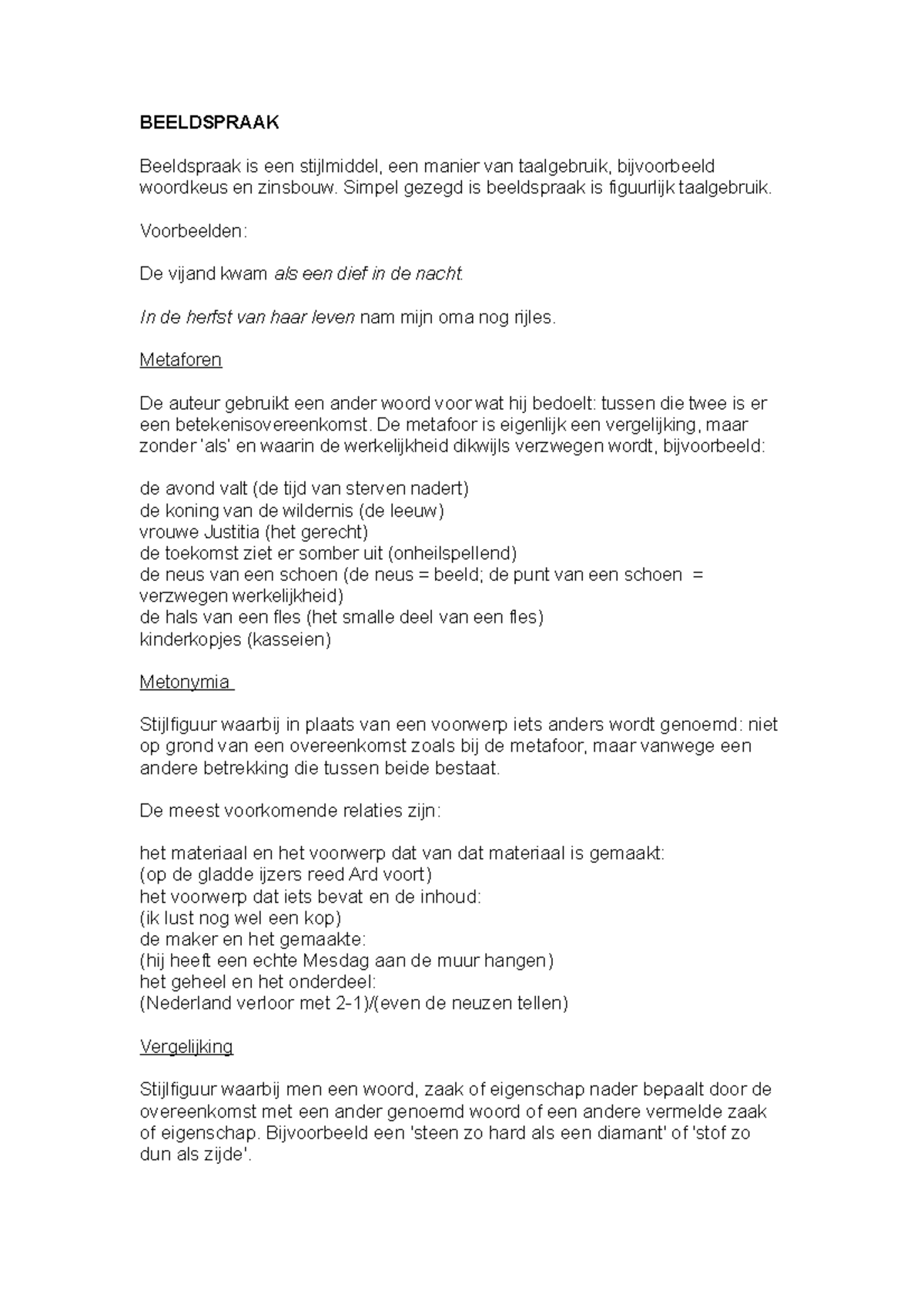 Beeldspraak en Stijlfiguren in de Nederlandse Taal: Een Analyse ...