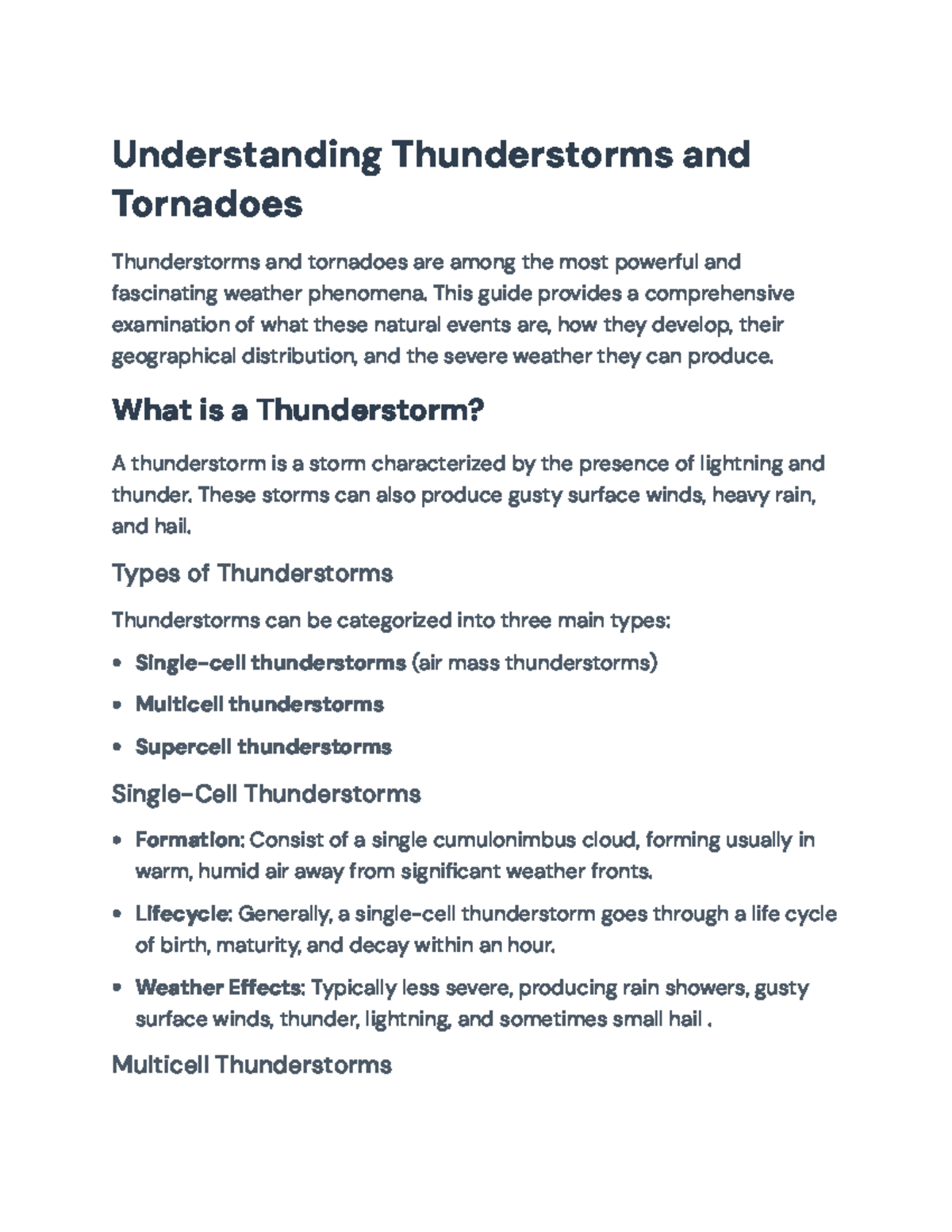 Understanding Thunderstorms and Tornadoes: A Comprehensive Guide ...