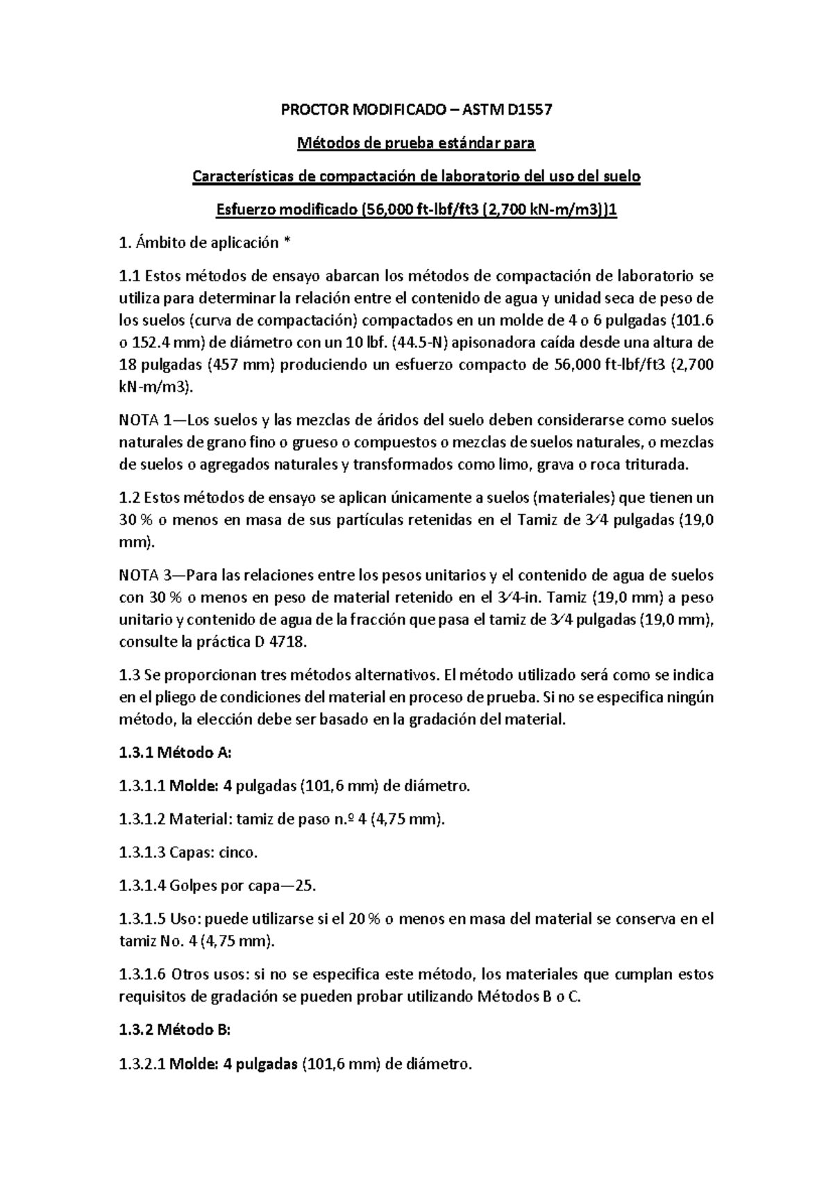 ASTM D-1557 Proctor Modificado: Métodos y Aplicaciones en Compactación ...
