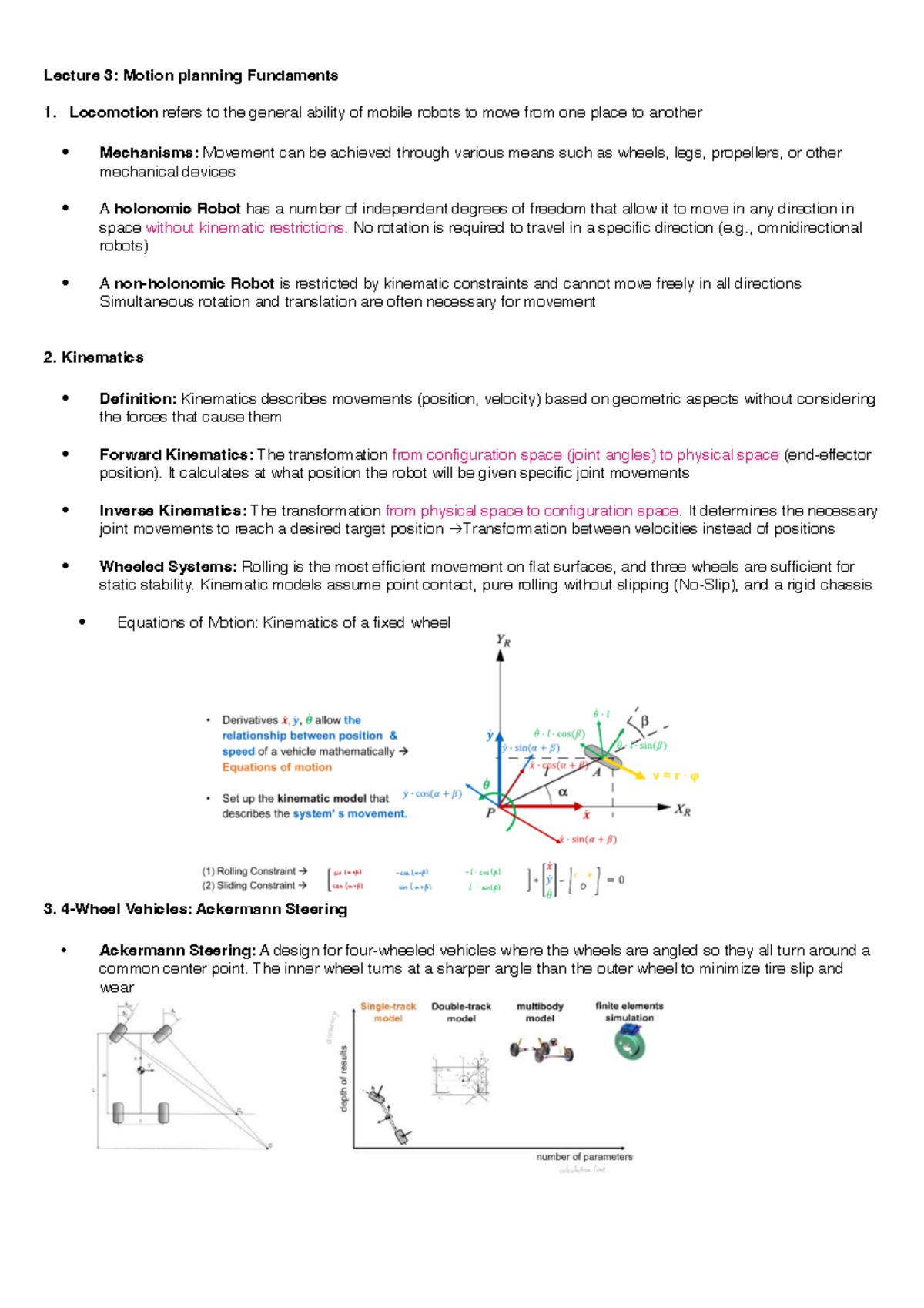 Motion Planning - Lecture 3: Fundamentals of Locomotion and Kinematics ...