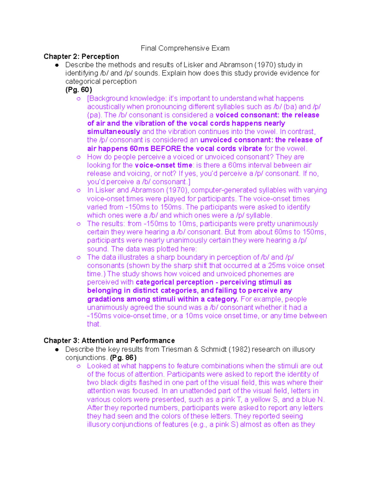 Human Cog Final Exam Study Guide: Key Concepts and Research Insights - Studocu