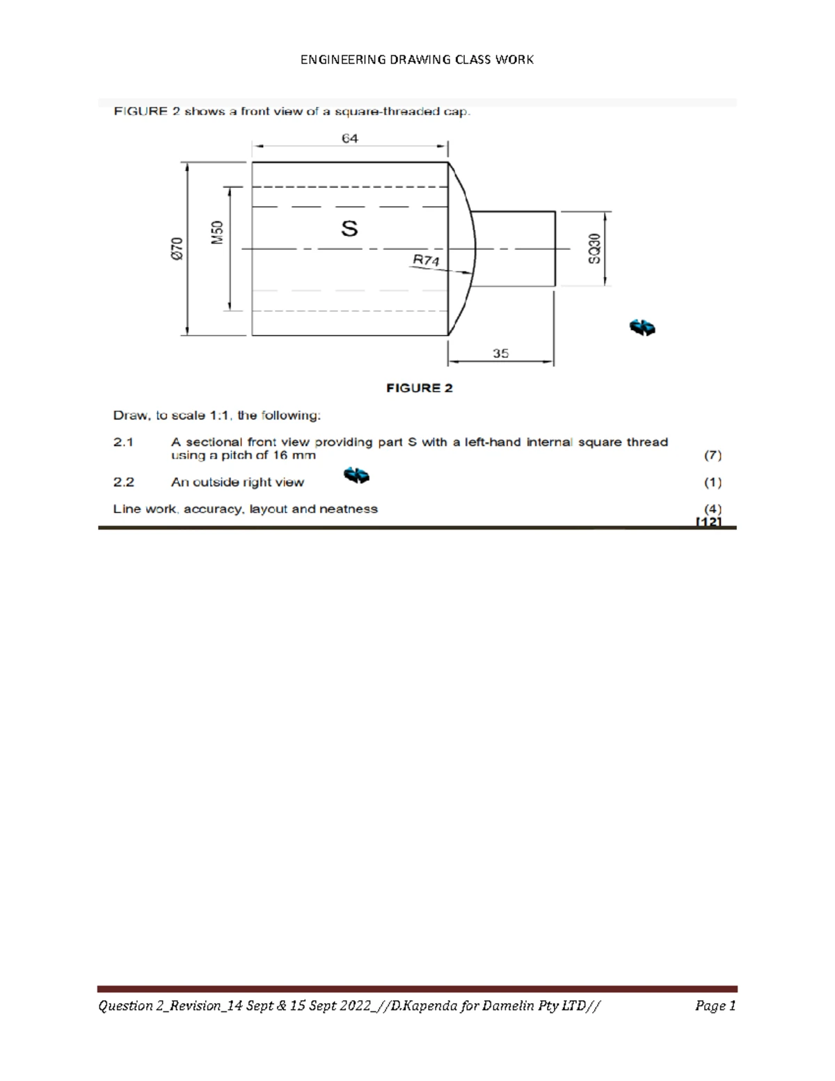 mechanical design drawing exercises for grade 10 grade 11 and grade 12 ...