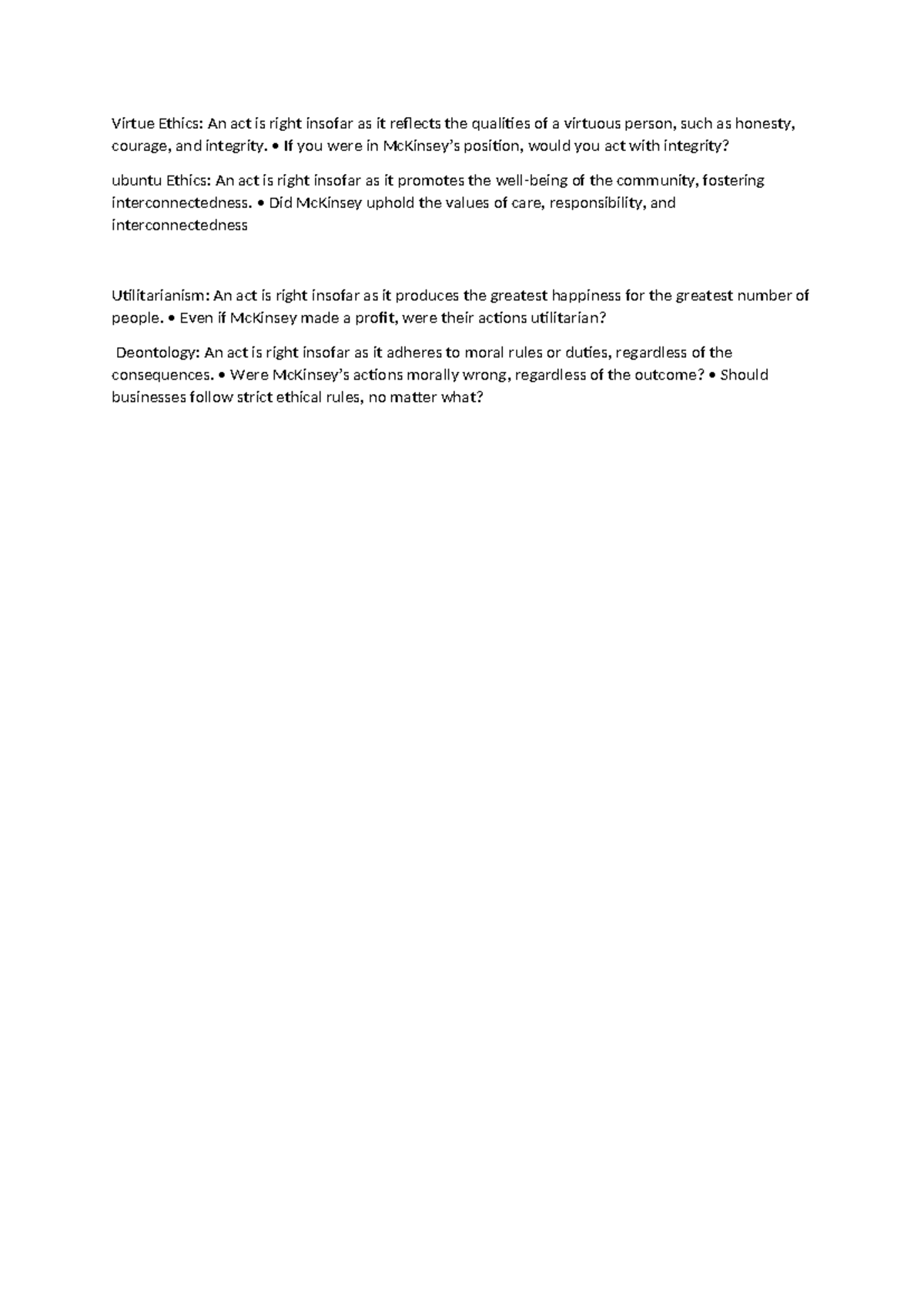 FIL 251 REvision 1 - Chapter test practice - Virtue Ethics: An act is ...