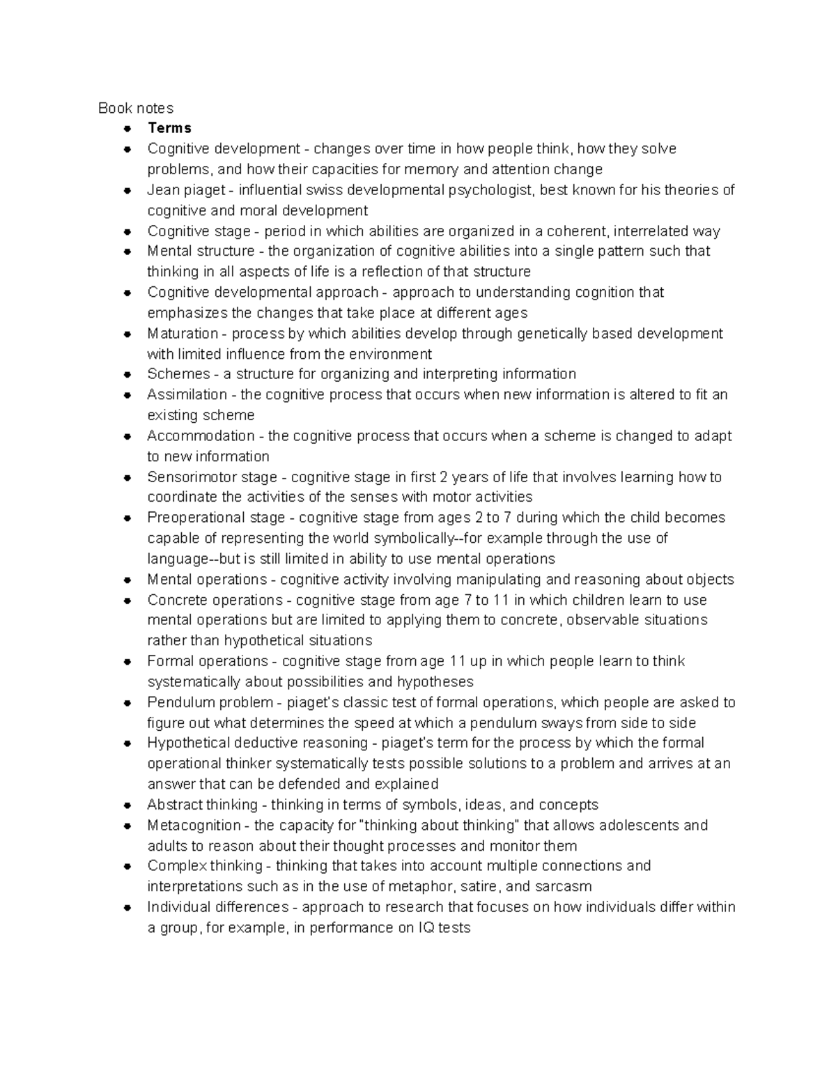 Chapter 3 Cognitive Foundations - Book notes Terms Cognitive ...