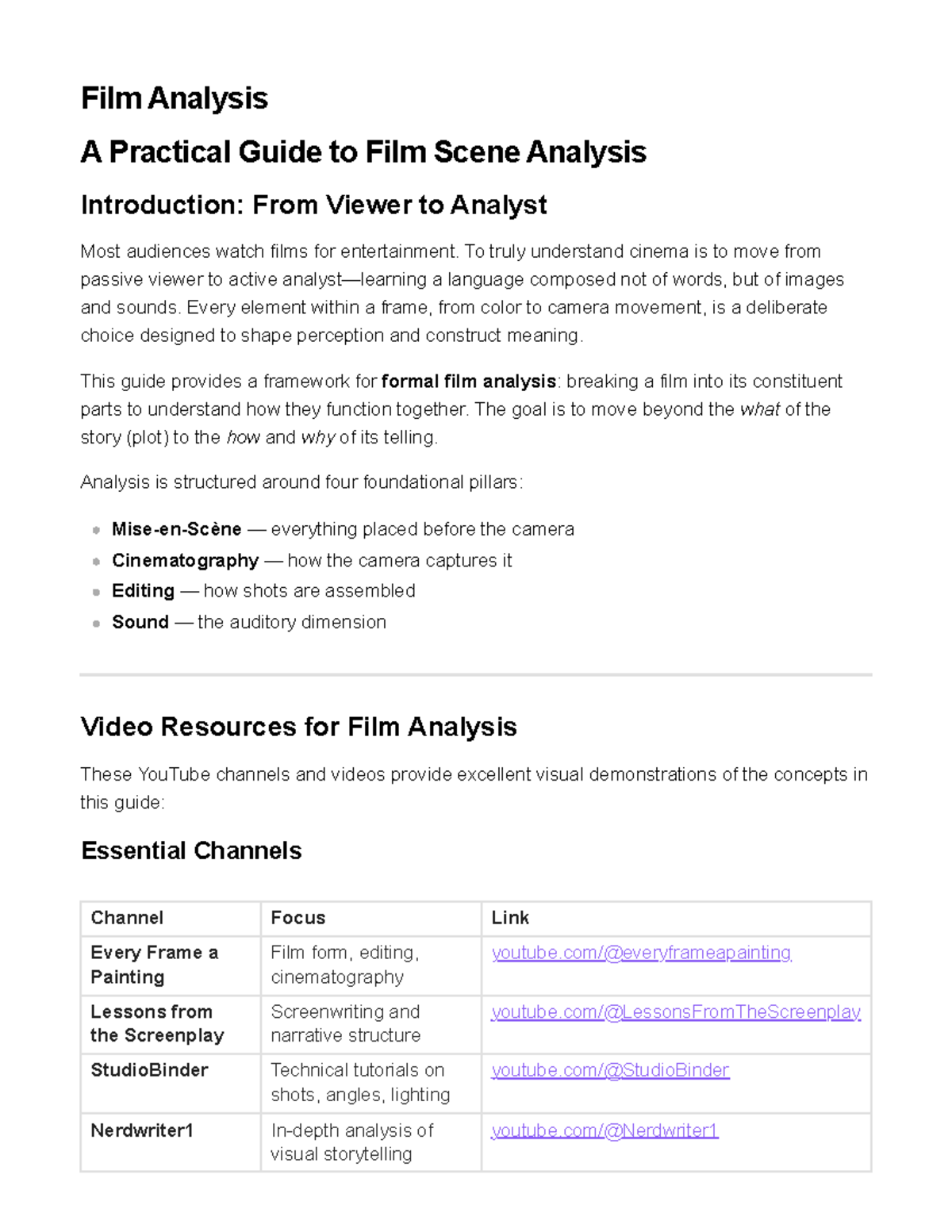 Film Analysis 101: A Practical Guide to Scene Breakdown - Studocu
