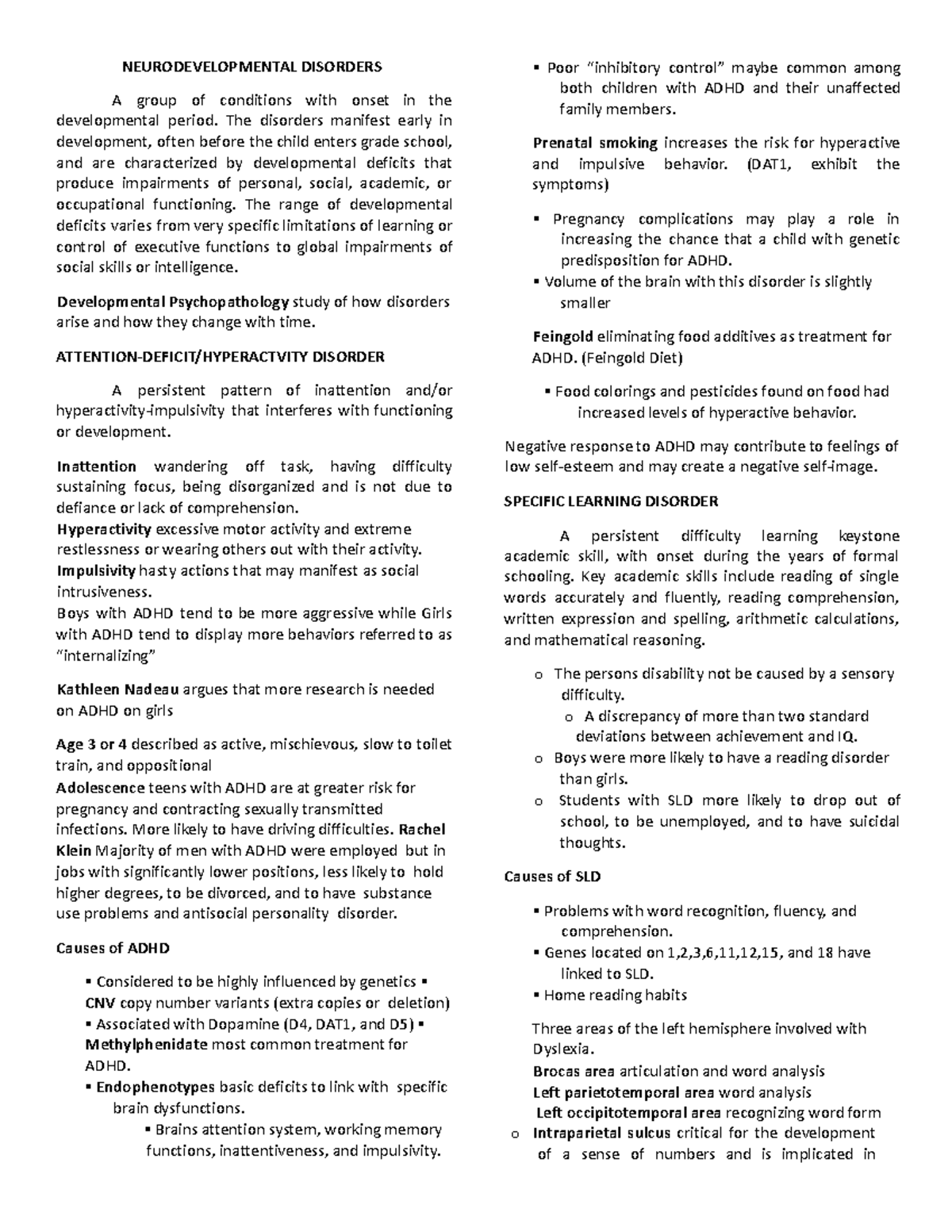 Abnormal Psychology 101 - Final Review of Neurodevelopmental Disorders ...