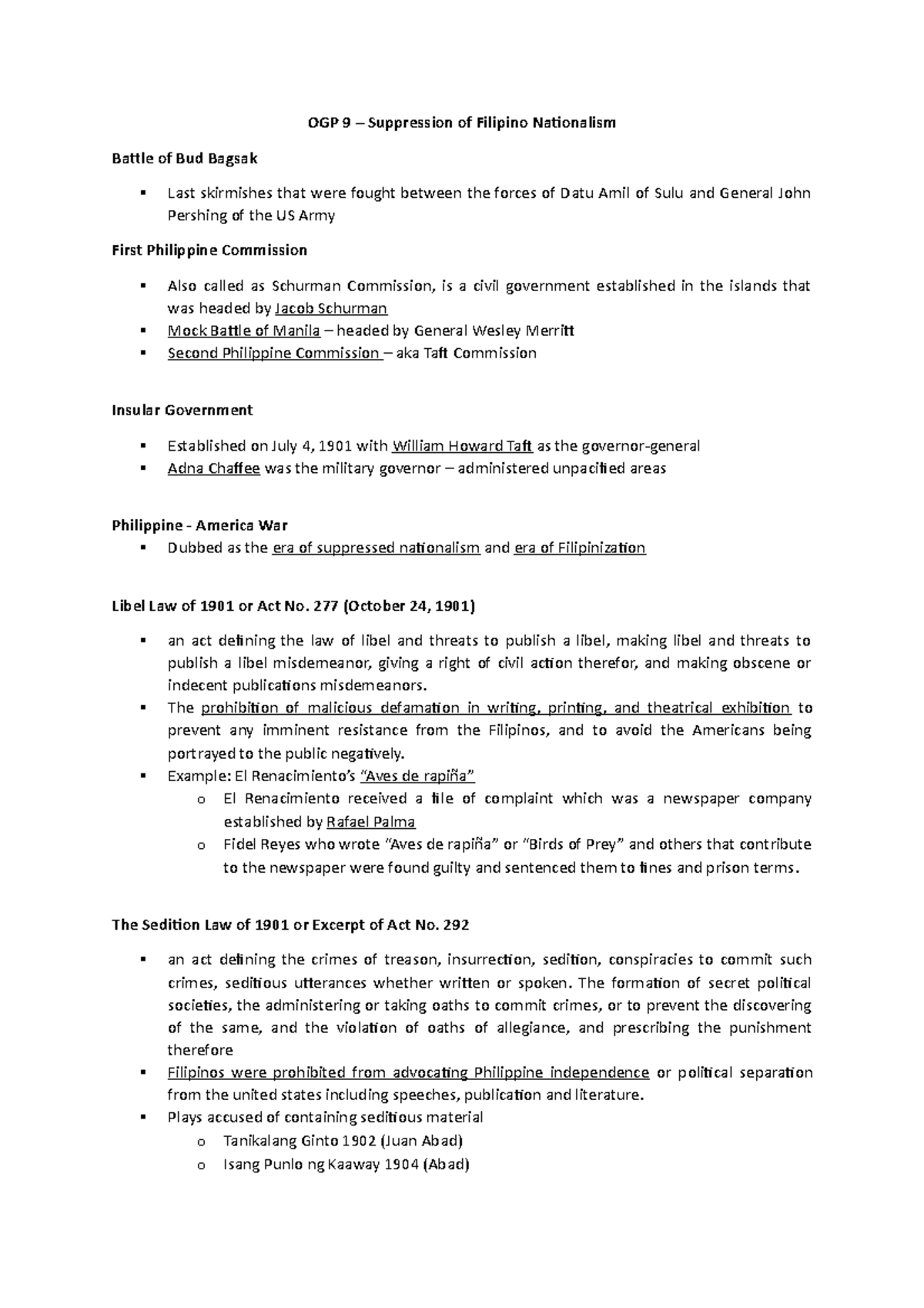 OGP 9 10 11 - Filipino Nationalism Suppression & Japanese Occupation ...