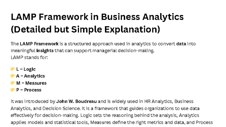 LAMP Framework in Business Analytics: A Comprehensive Guide - Studocu