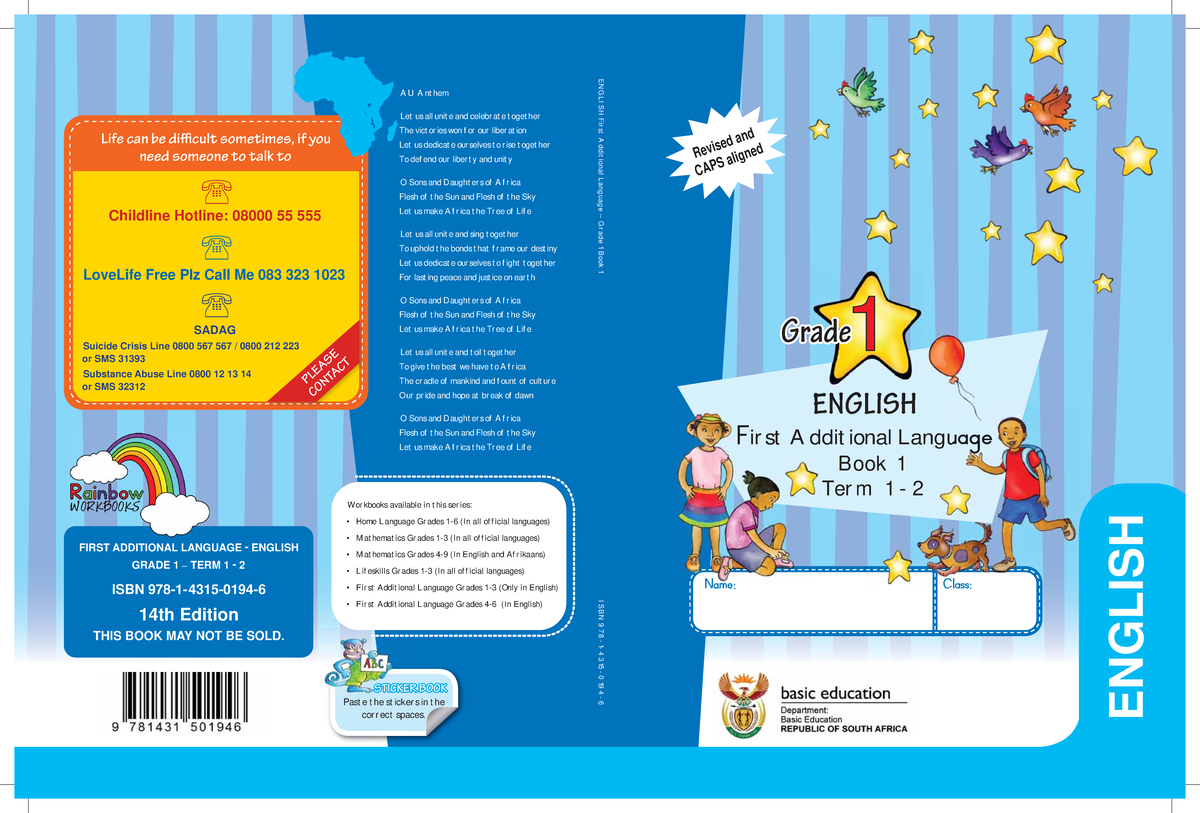 FAL English Gr1 Workbook Term 1 - First Additional Language - Studocu