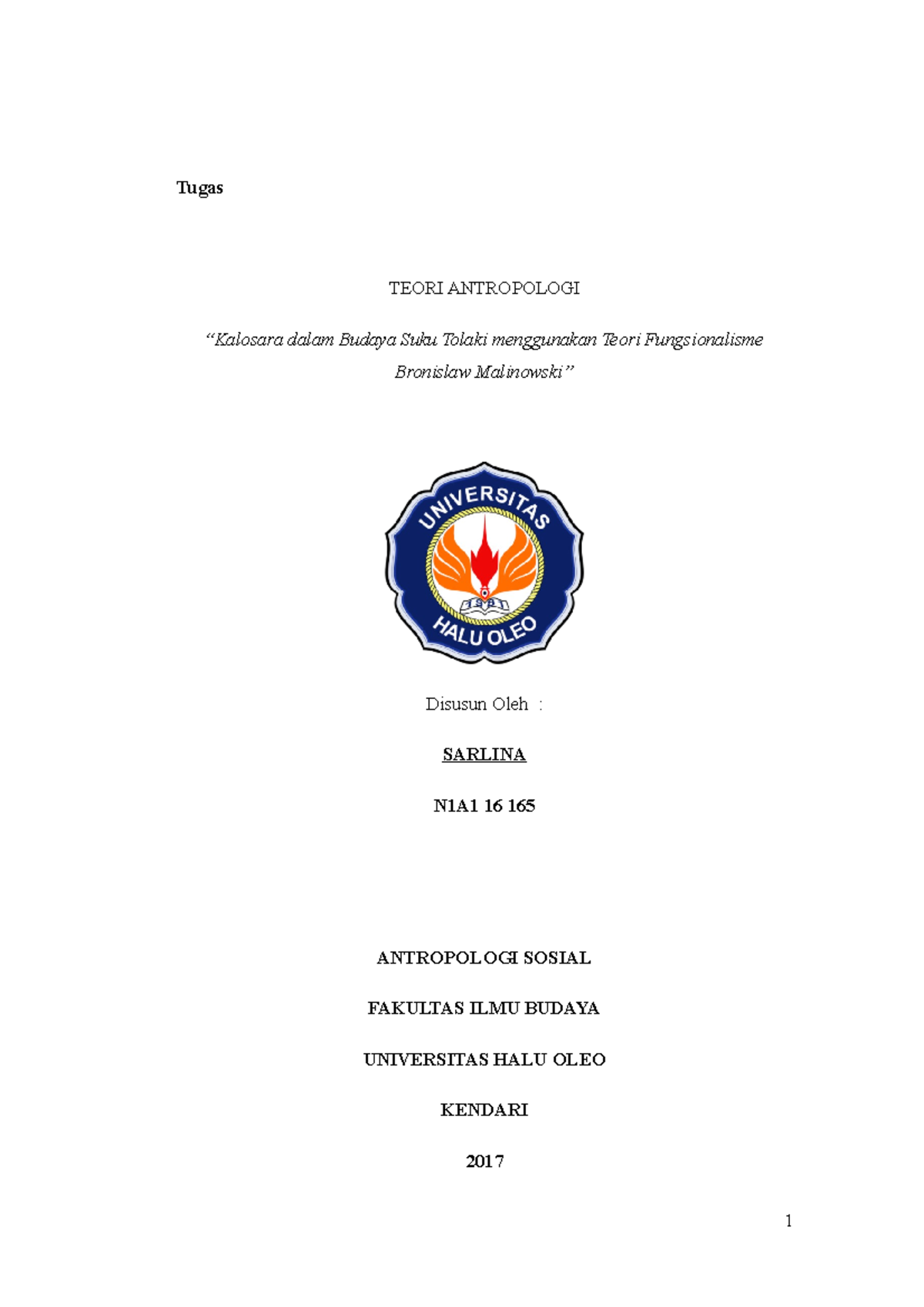Teori Fungsionalisme Kalosara dalam Budaya Suku Tolaki: Analisis ...