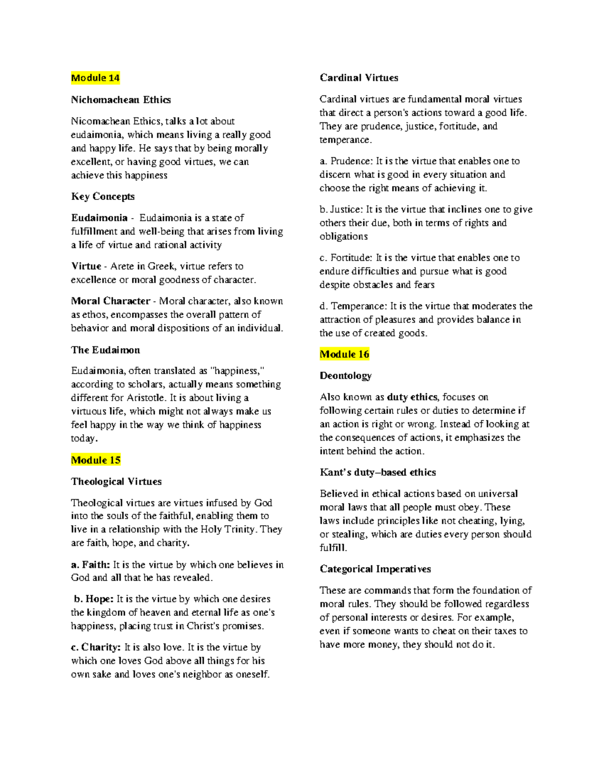 P3- Reviewer: Cardinal Virtues & Ethical Theories in Nicomachean Ethics ...