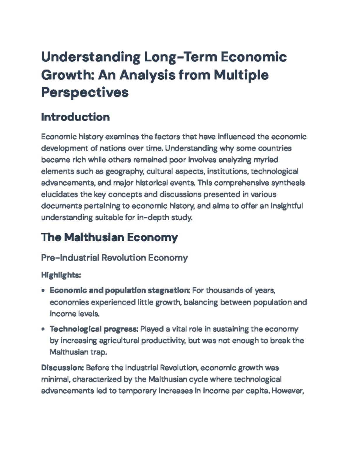 Understanding Long-Term Economic Growth: Analyzing Key Factors and ...