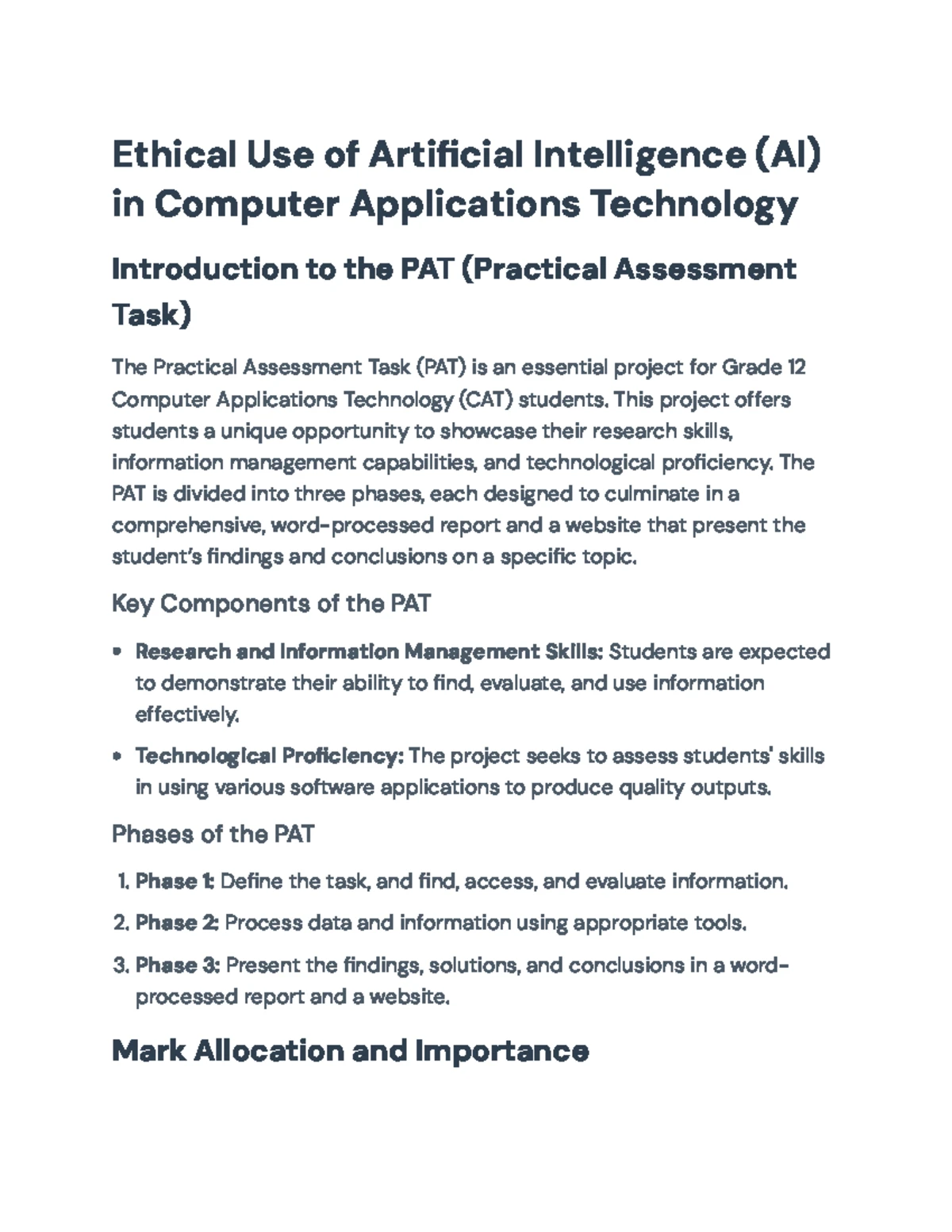 Cat Grade 12 Revisionpackage End Of Year Western Cape Education Department Directorate