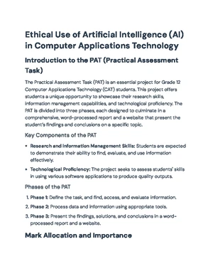 Gr12-CAT-Study Guide: Summaries for Computer Applications Tech - Studocu