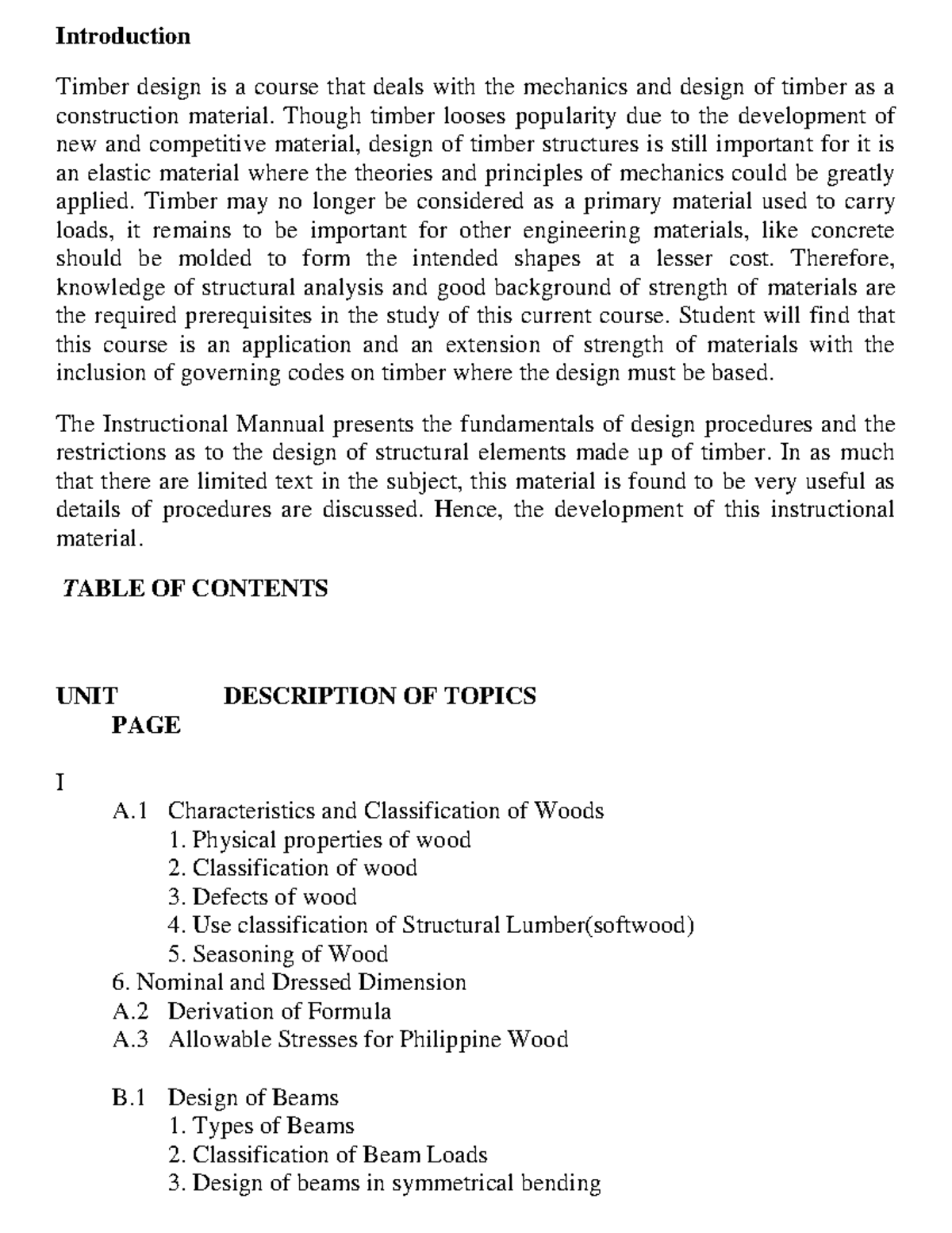 Timber Design (ENG 202): Comprehensive Module Overview and Study Notes ...