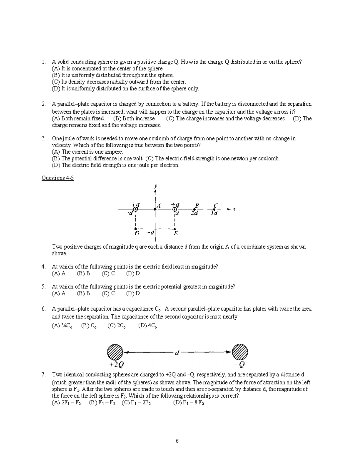 AP Physics Electrostatics Practice Questions 2 - Studocu