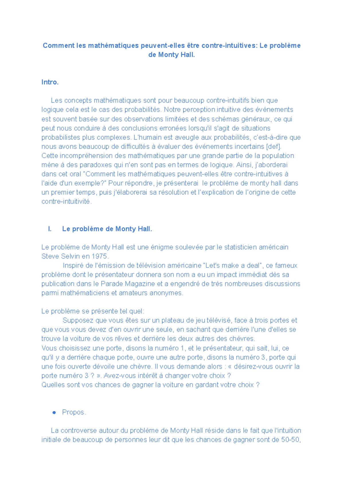 Paradoxe de Monty Hall : Analyse de la Probabilité et Décision ...