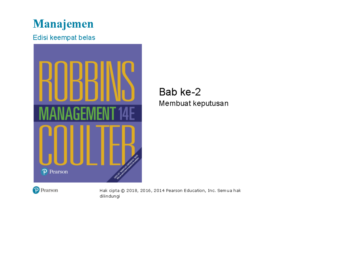 PPT Bab 2 Manajemen: Proses Pengambilan Keputusan oleh Robbins dan ...