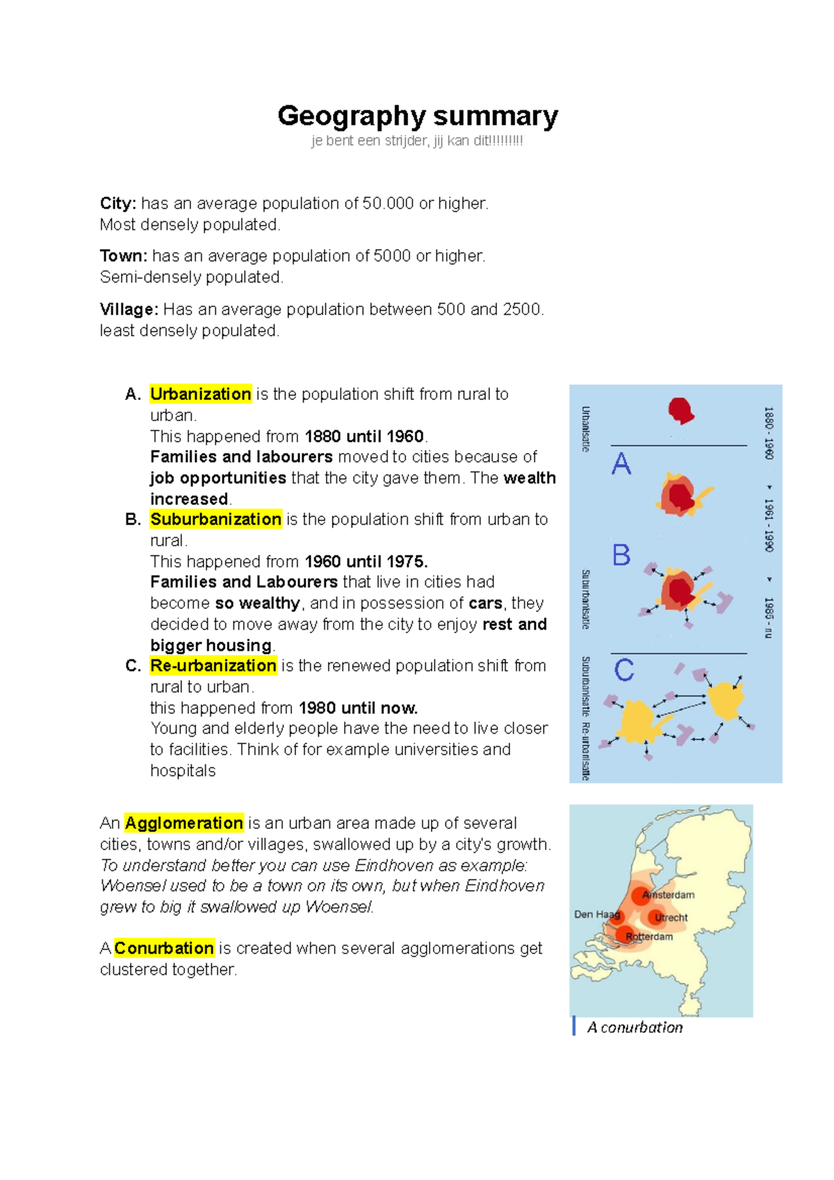 Geography Summary: Key Concepts from Chapter 2 - Urbanization ...