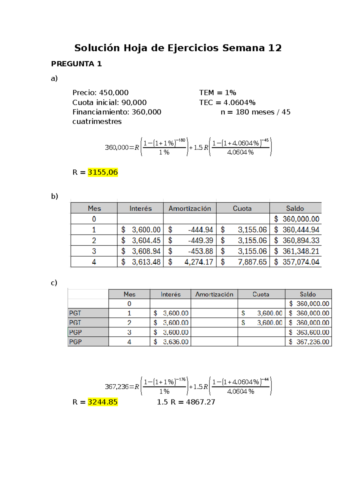 Semana 12 MATEFI - Ejercicios Resueltos y Soluciones Detalladas - Studocu