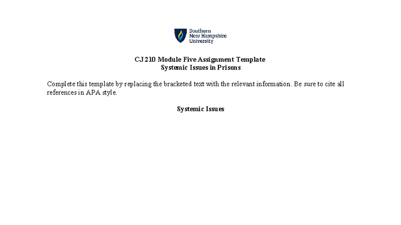 CJ 210 Module Five Assignment: Systemic Issues in Prisons at ADX ...