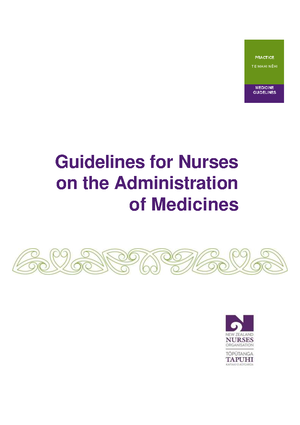 NZNO Guidelines for nurses on the administration of medicines ...
