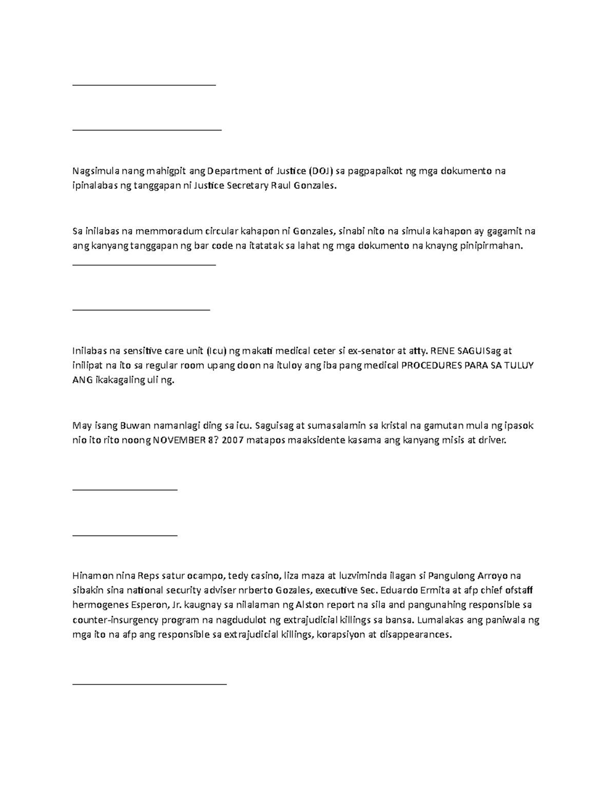 Copy Reading & Headline Writing: Filipino Elementary Document - Studocu