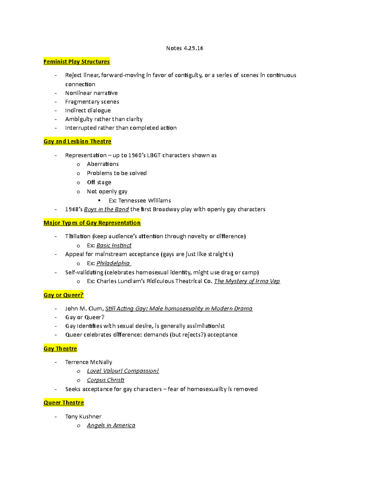 4 - Kevin Gates - Notes 4. Feminist Play Structures Reject linear ...