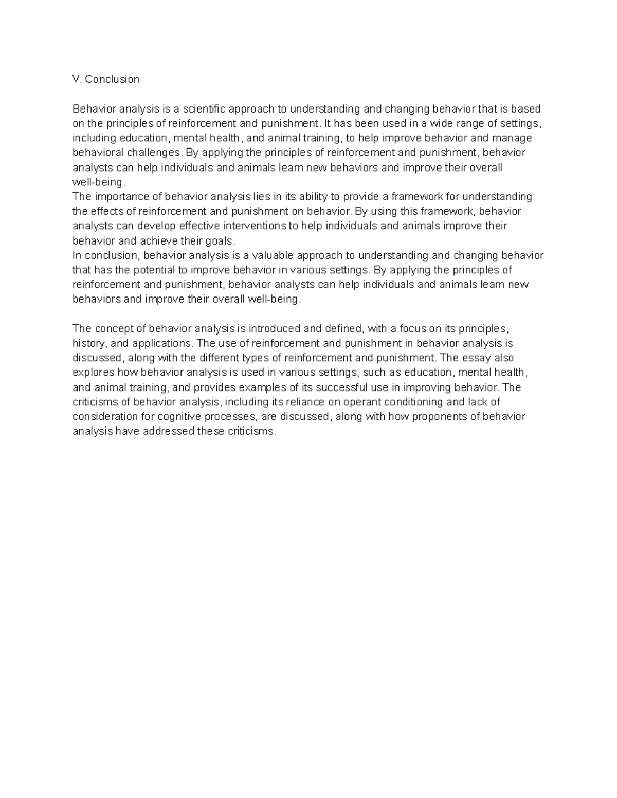 Psychology 101: Behavior Analysis & Its Applications - Conclusion Notes ...