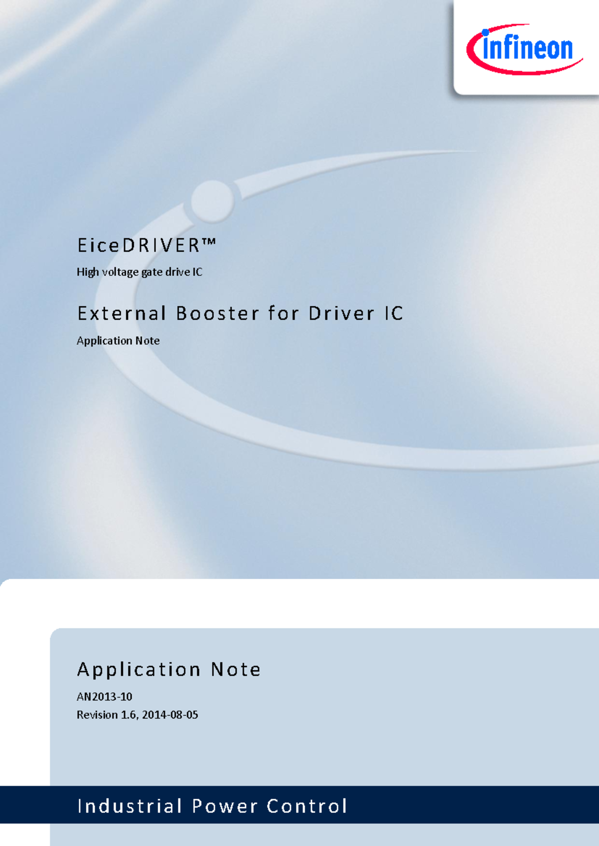 Infineon 1ED External Booster for Driver IC Application Note v1.6 - Studocu