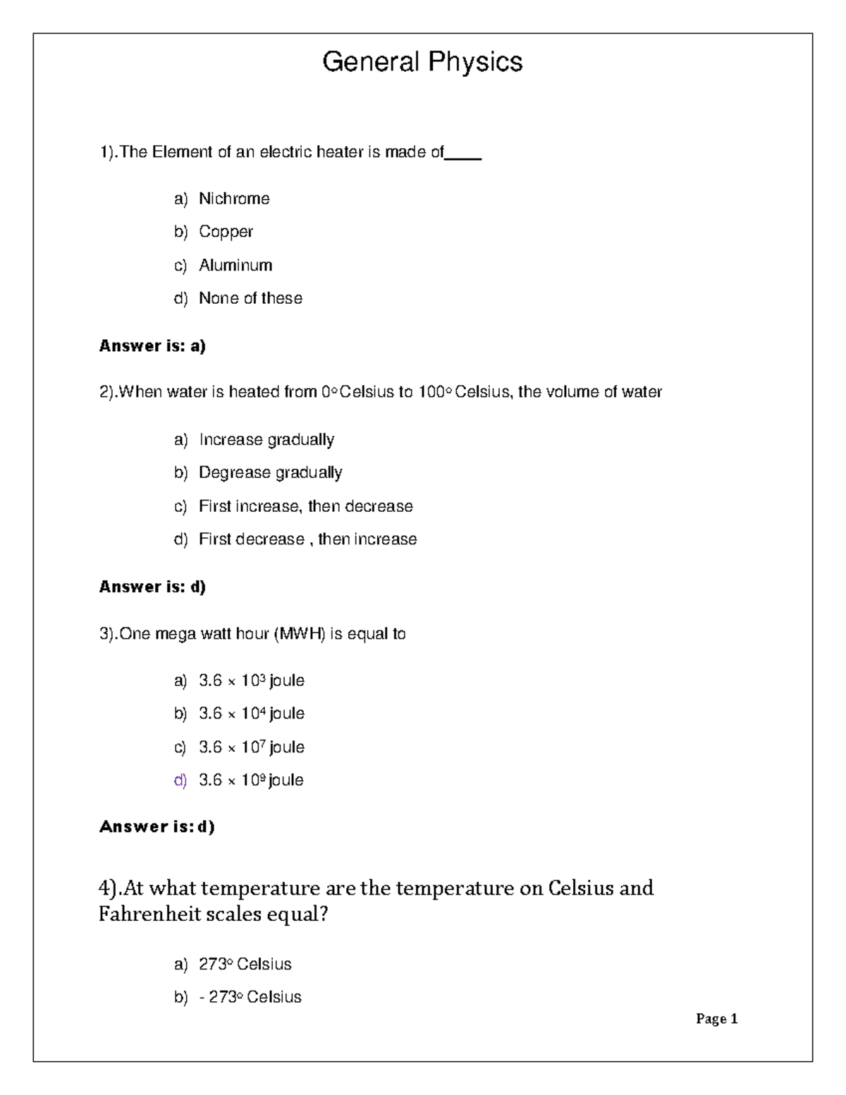 VITEEE Physics Model Paper: Key Concepts and Practice Questions - Studocu