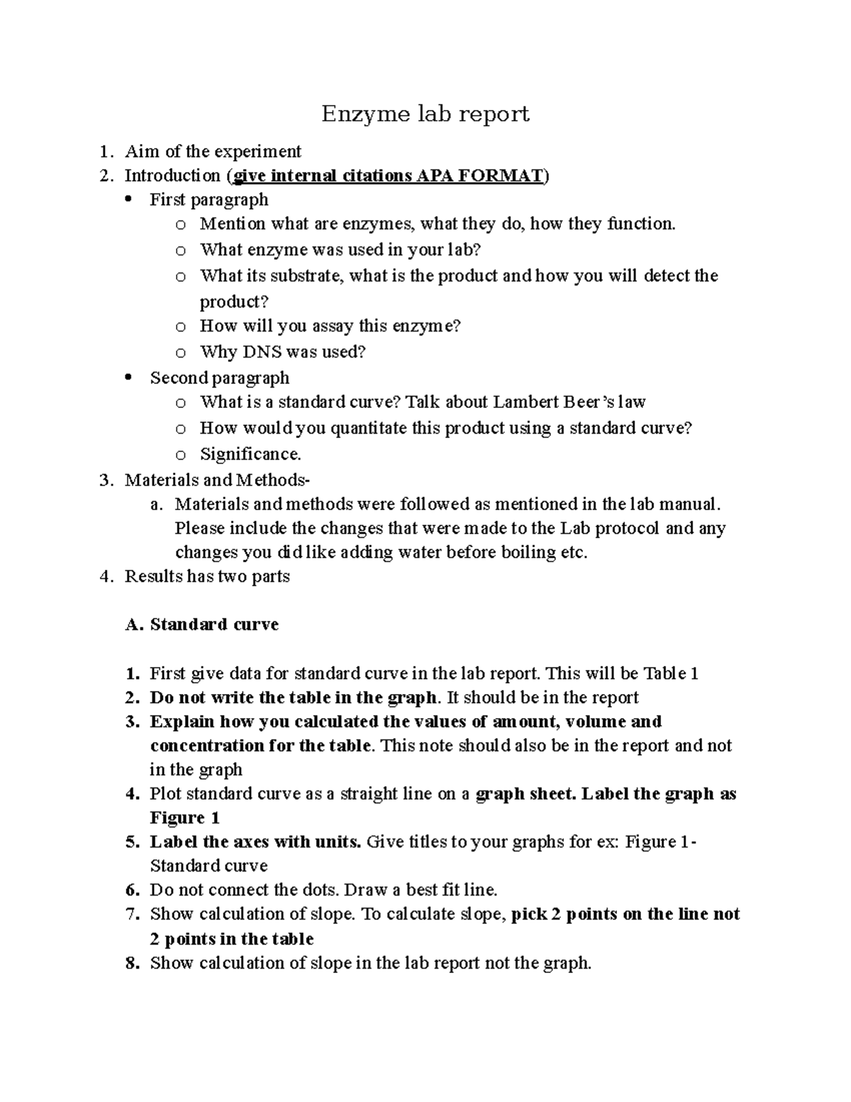 Enzyme lab report writing directions - Enzyme lab report Aim of the ...