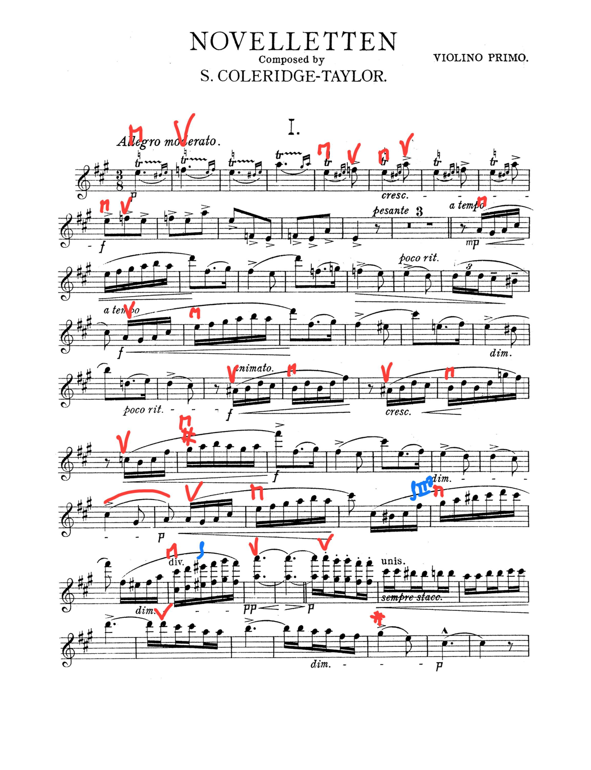 Coleridge-Taylor - Novelletten No 1 Mov 1 (Violin I) Analysis - Studocu