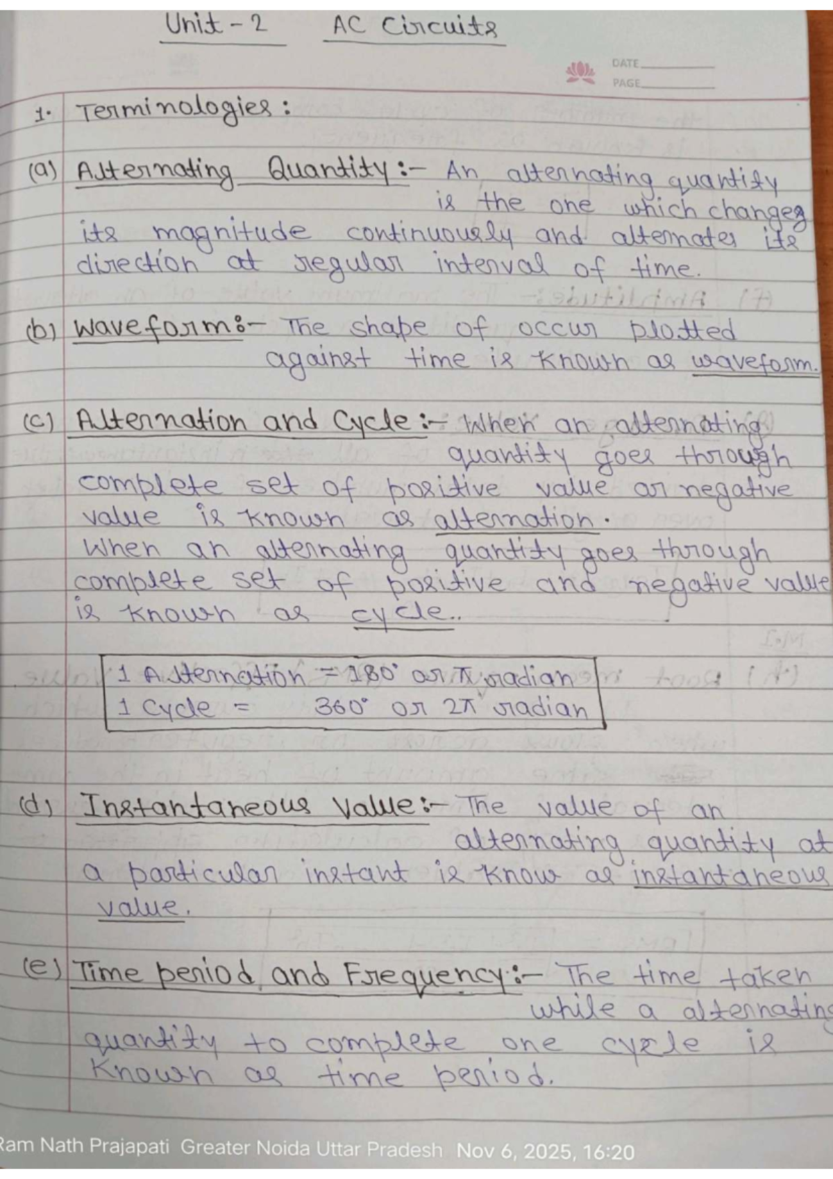 FEE Unit 2 AC Circuits Study Notes and Key Concepts - Studocu