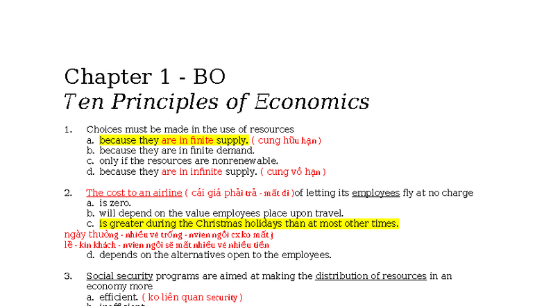 Chapter 01 - Ten Principles of Economics Overview - Studocu