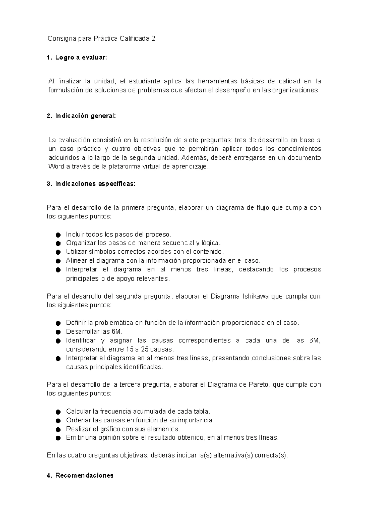 Práctica Calificada 2 - Herramientas de Calidad en Procesos de Control ...