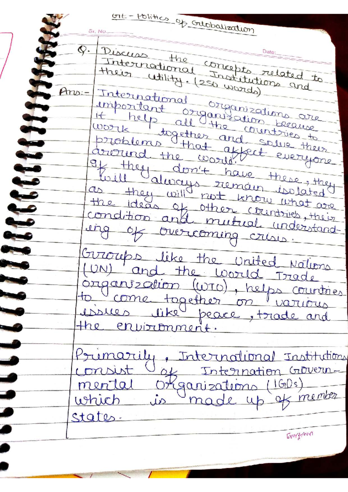 Gt Politics of Globalization: Key Concepts & International Institutions - Studocu