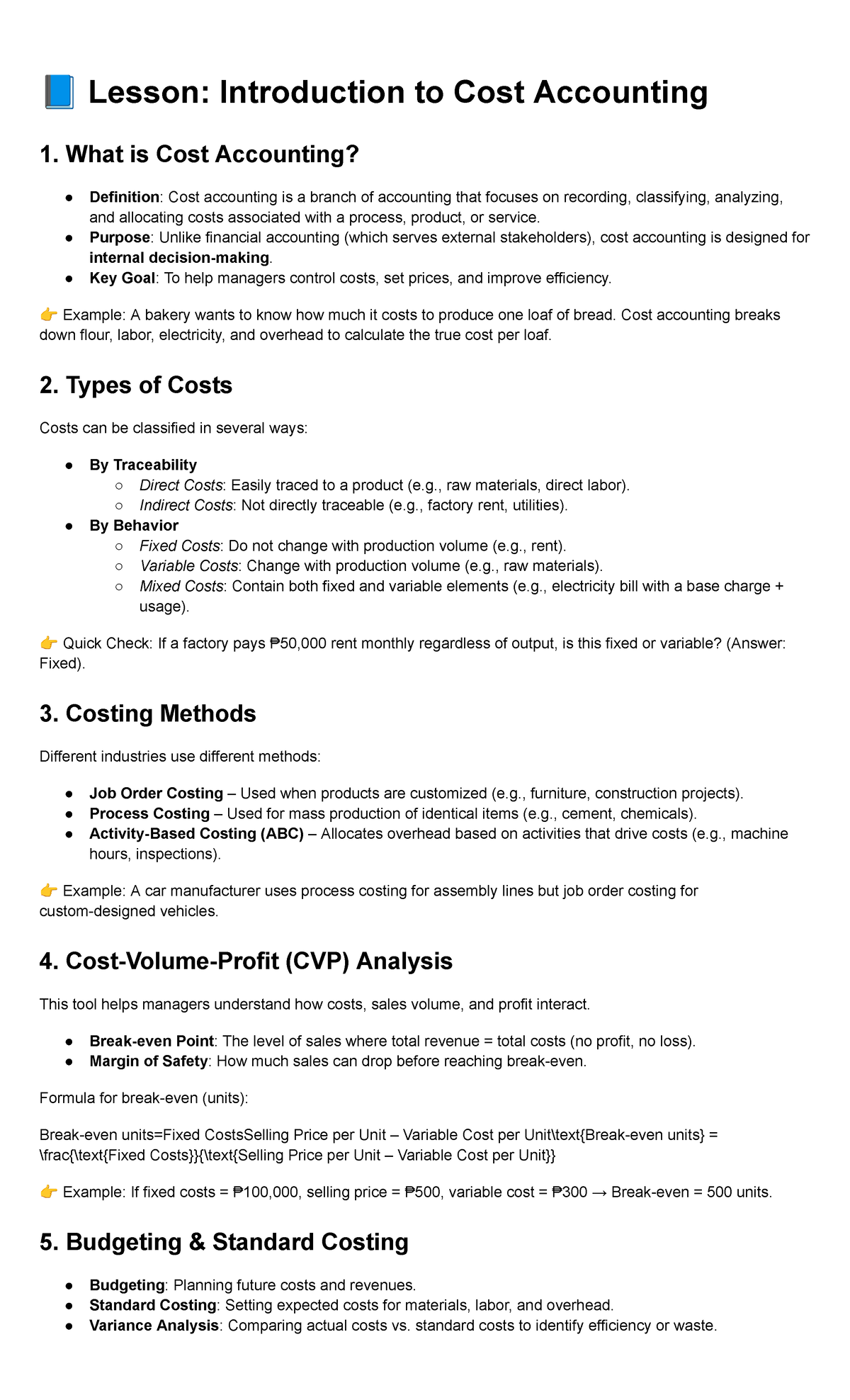 Lesson: Intro to Cost Accounting (COST 101) - Key Concepts & Methods ...