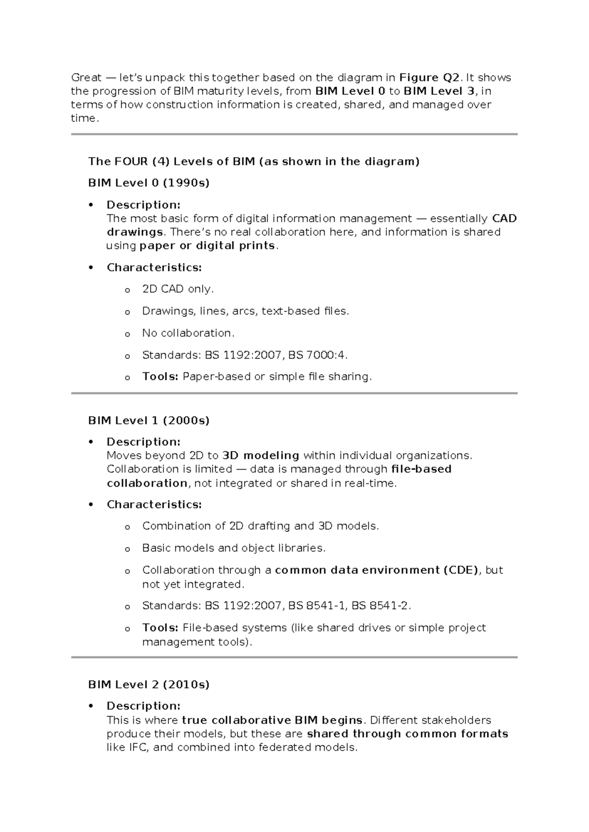 BIM Levels Overview: From Level 0 to Level 3 Progression - Studocu