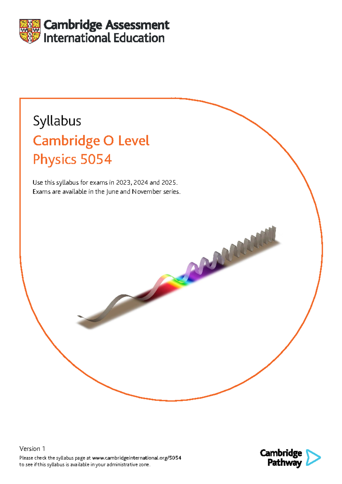 Cambridge O Level Physics 5054 Syllabus Overview for 2023-2025 - Studocu