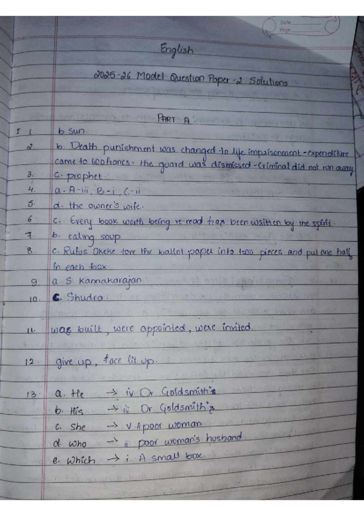 ENG 1000018666 - Model Question Paper 2 Solutions and Analysis - Studocu
